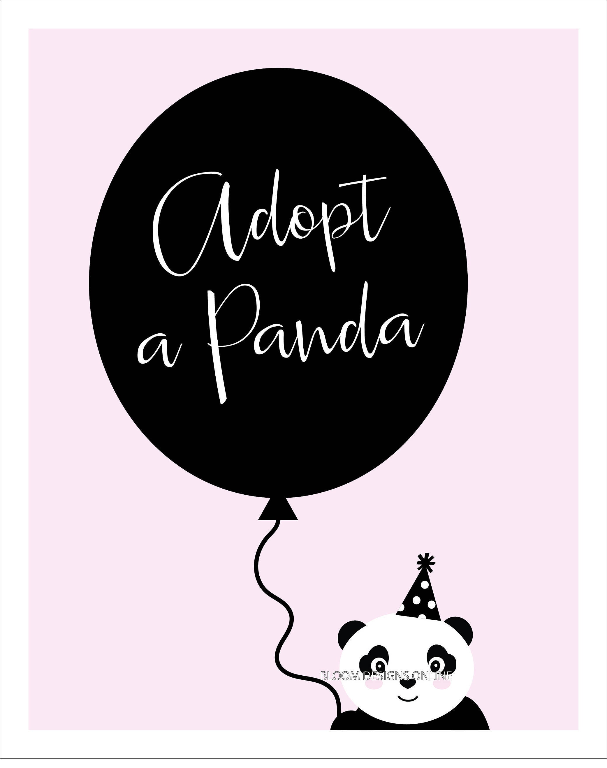 Adopt a Panda Sign | Etsy