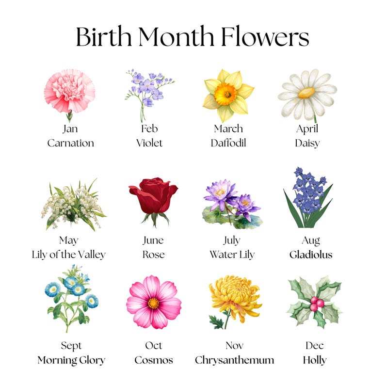 Promoted to Mom January 2026 SVG/PNG Birth Flower Design (digital ...