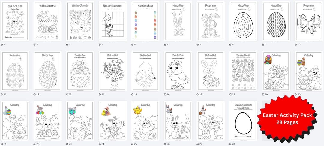 Easter Activity Pack | Kids Worksheets | Preschool Learning | Printable ...