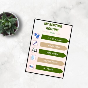 My Bedtime Routine Chart Printable Toddler Bedtime Visual Schedule ...