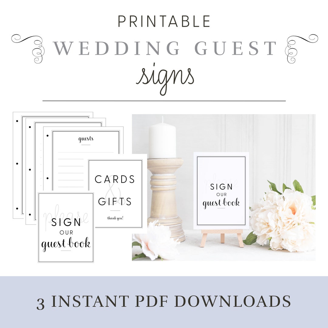 Printable Guest Signature Page Wedding Ceremony Guest Sign in Book for ...