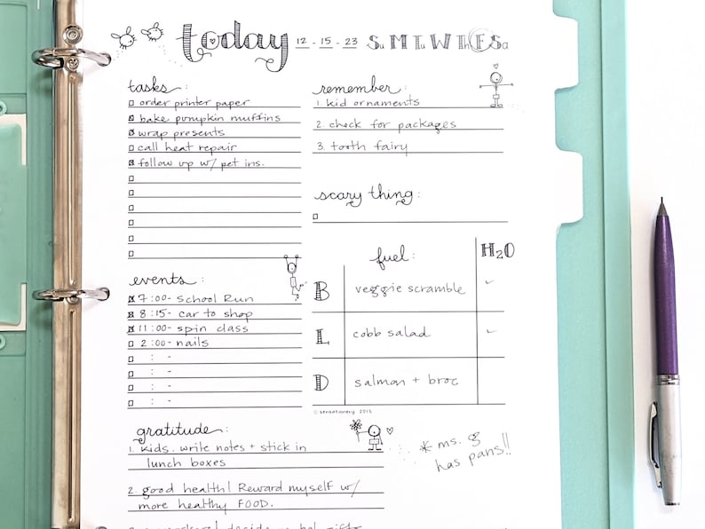 Daily Planner Printable Organizer Digital Schedule Binder Page Planner ...