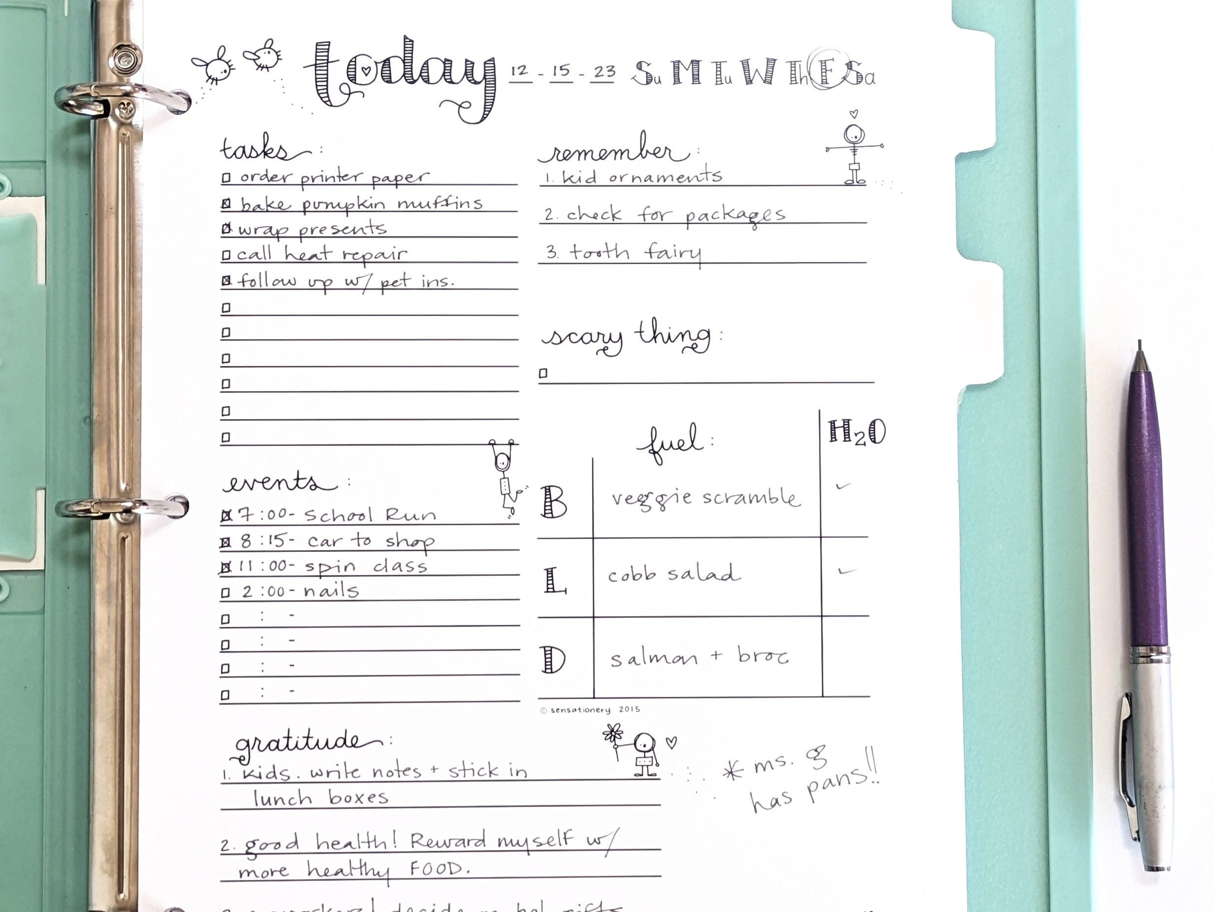 Daily Planner Printable Organizer Digital Schedule Binder Page Planner ...