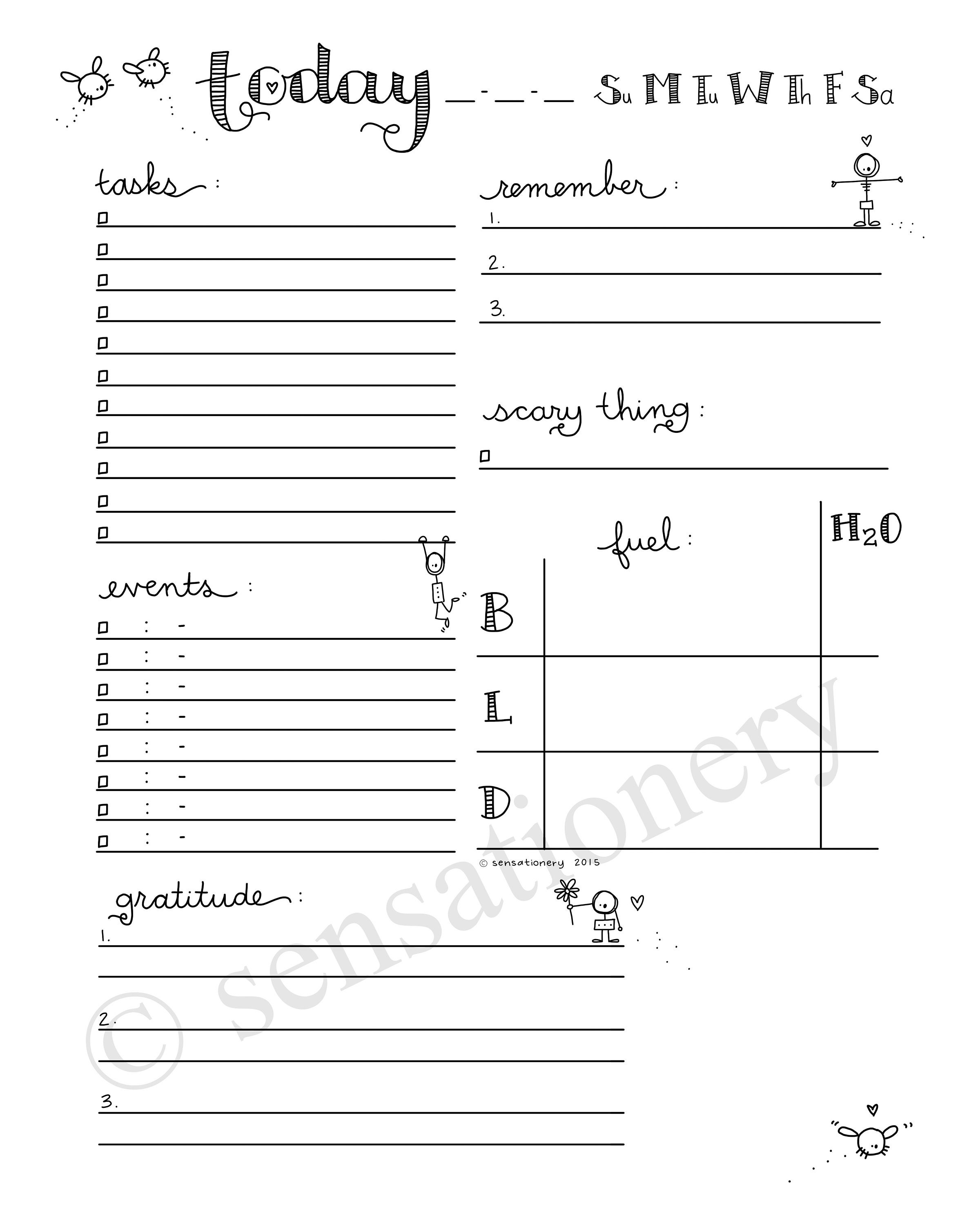 Daily Planner Printable Organizer Digital Schedule Binder Page Planner ...