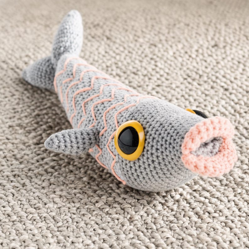 Big Mouth Trout Crochet Pattern PDF, Fish Amigurumi Pattern, Realistic ...