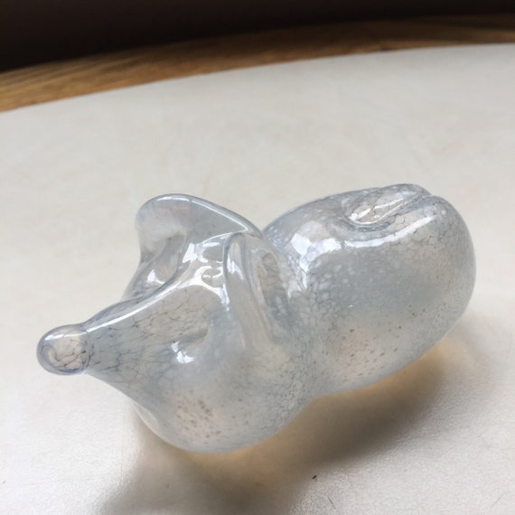 Cloudy White Mouse Totem Handmade Art Glass Sculpture | Etsy