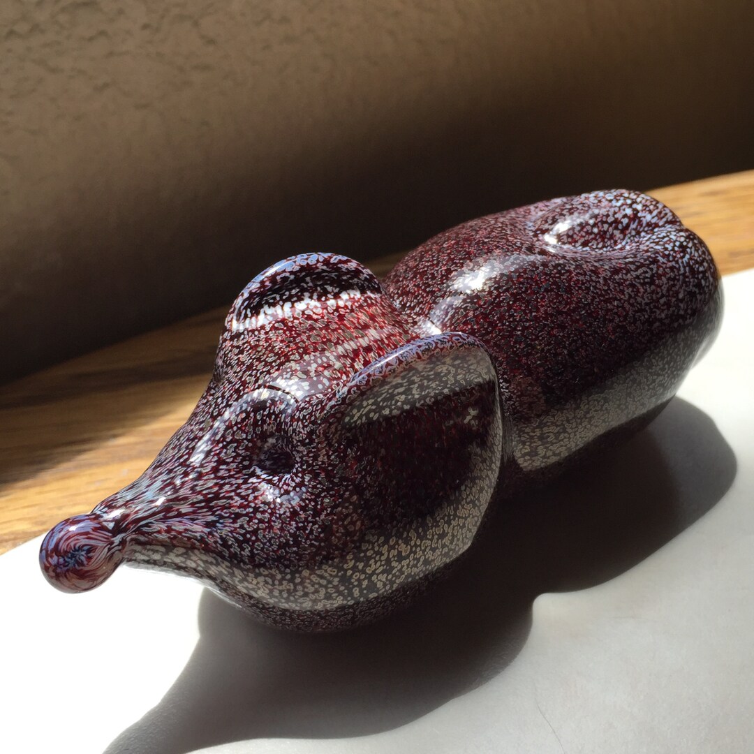 Mahogany Spotted Mouse Totem - Handmade Art Glass Sculpture - Etsy
