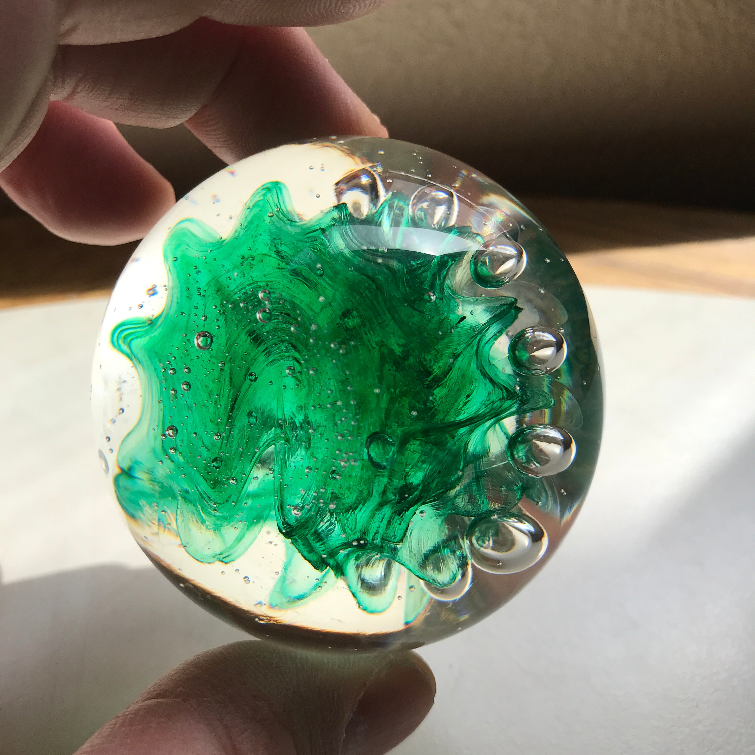 Emerald Bubble Barnacle - Handmade Art Glass Paperweight - Etsy