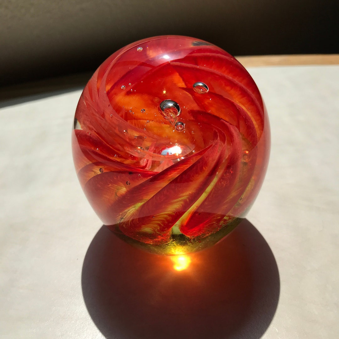 Red Rose Vortex Bloom - Handmade Art Glass Paperweight - Etsy