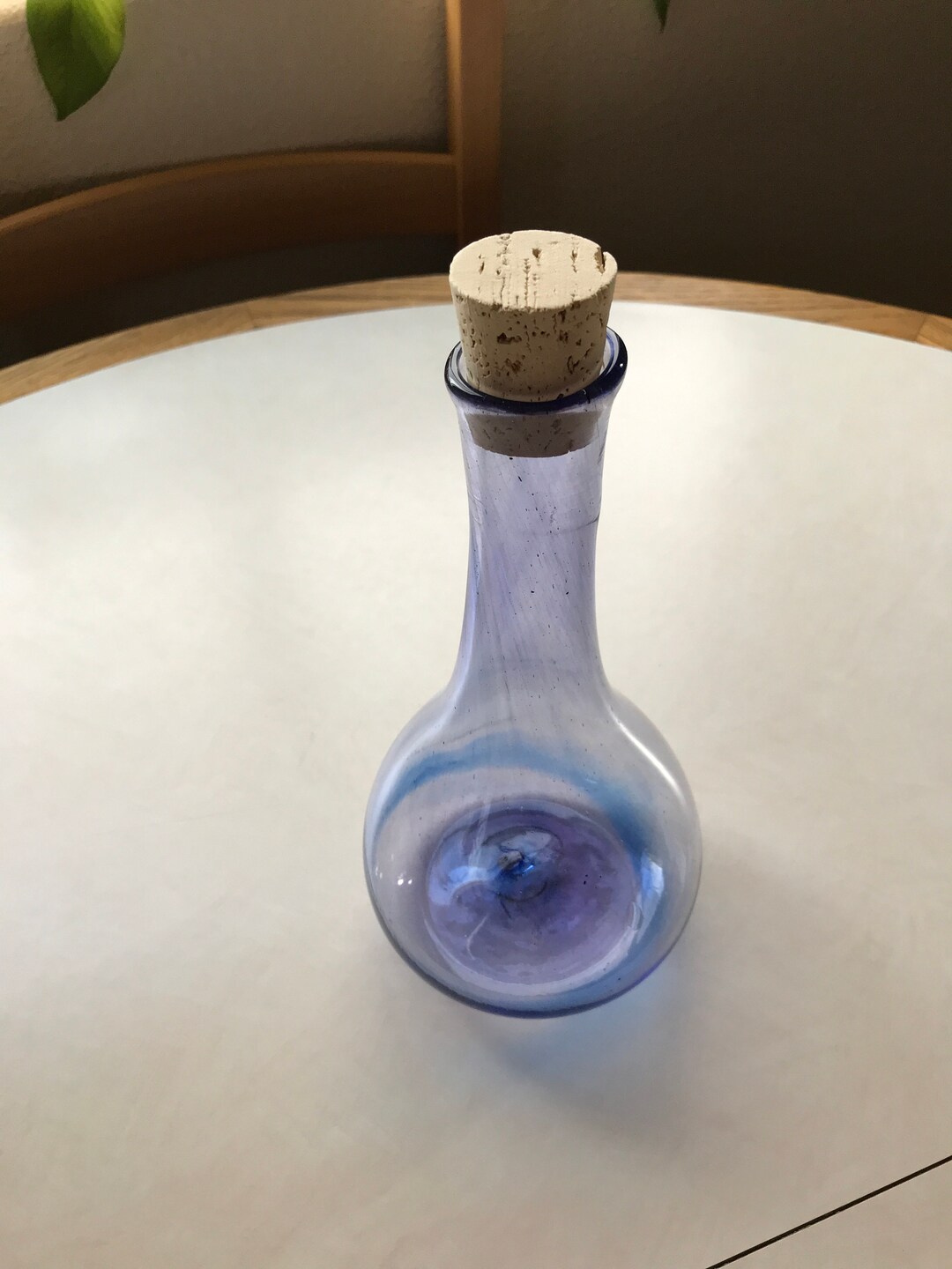 Blown Glass Art Vase - Mystic Amethyst Bottle Vase With Cork - Etsy