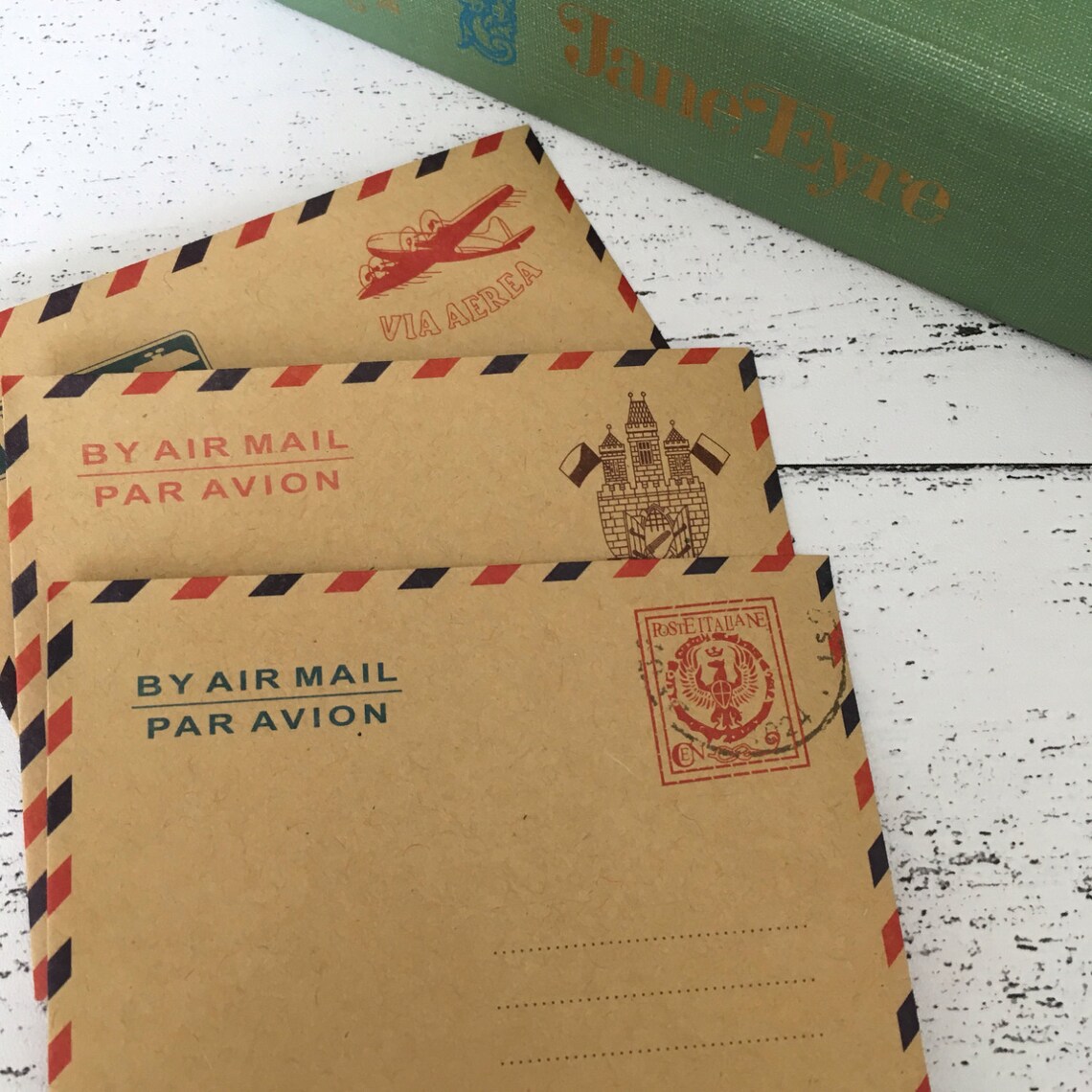 Brown Kraft Mini Airmail Envelopes: Travel Journal, Scrapbooking (set ...