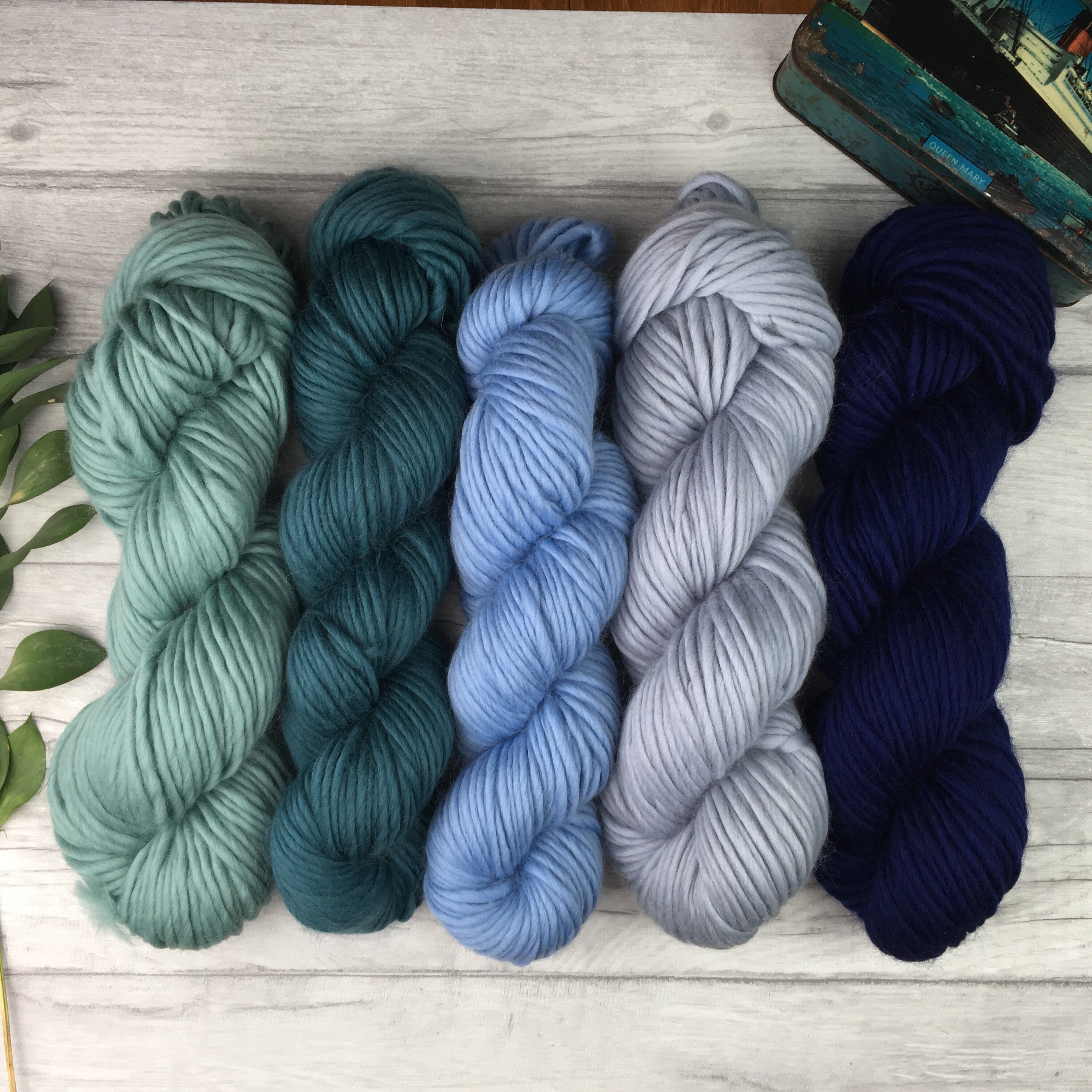 Blue merino wool yarn bundle SAVER bulk buy pack knitting | Etsy