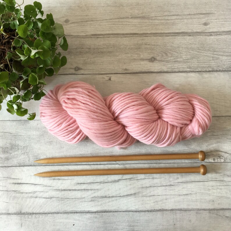 Pastel Pink Chunky Yarn Wool Knitting Materials Bulky Yarn - Etsy