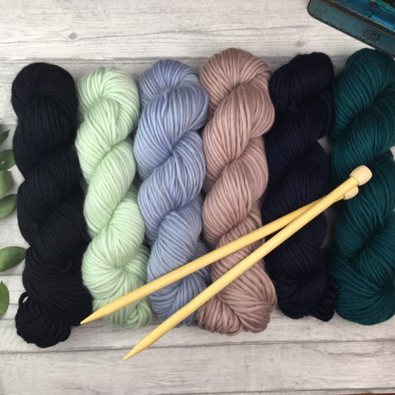 Squid Ink Blue Super Bulky Merino Wool Yarn Dark Blue Pure - Etsy