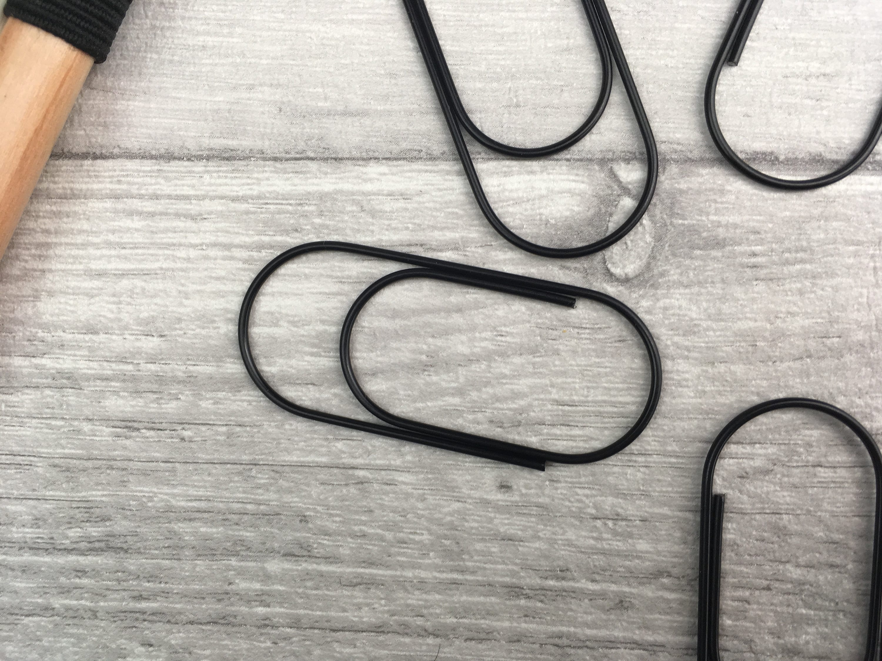Set of Black Paperclips, Jumbo Paper Clips, Paperclip Bookmark, Planner ...