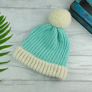 Mint Hat With Pom Pom Colourful Children's Hat Toddler - Etsy UK