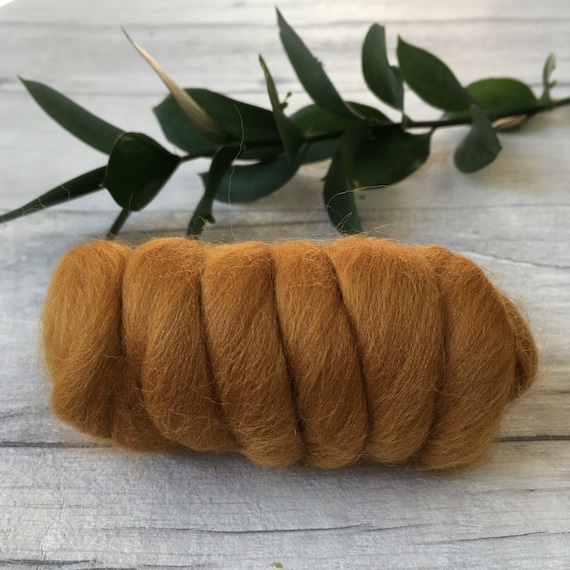Light brown wool roving autumn leaves autumn craft project | Etsy