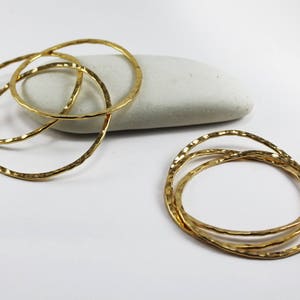 Stackable Hammered Bangle Gold Stack Bracelet Rustic Bangle Gold ...