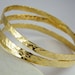 Trio Bangles Gold Handmade Bangle Rustic Bangle Stacking Bangle ...