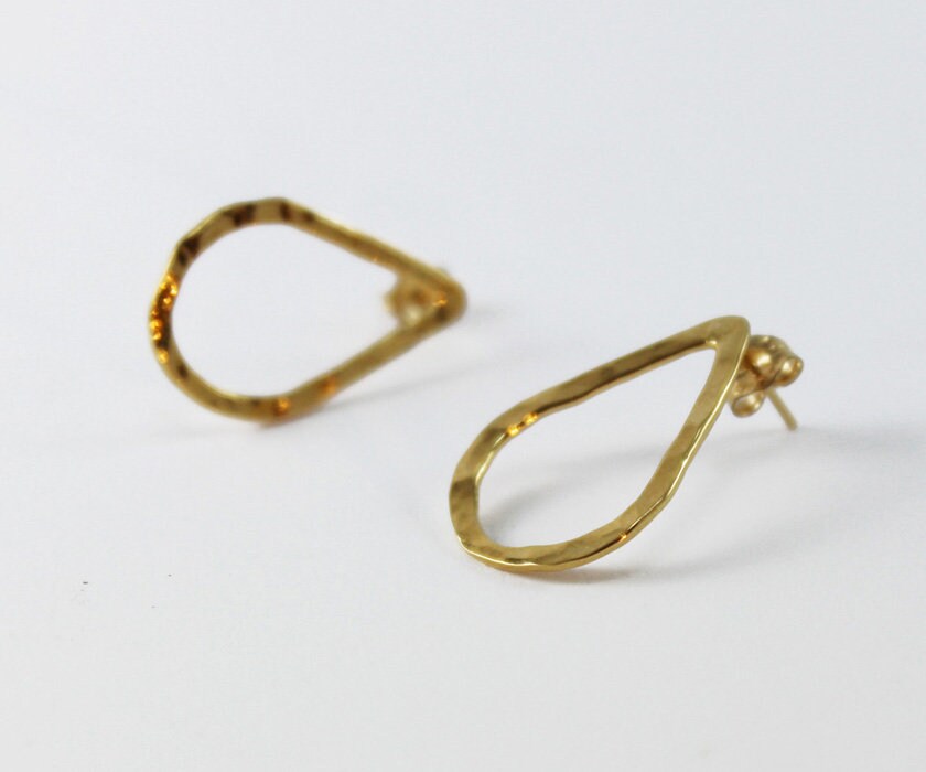 Drop stud earrings gold drop earrings drop post earrings | Etsy