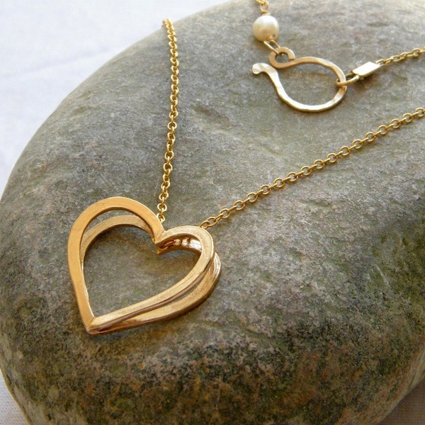 Two Hearts Necklace - Etsy UK