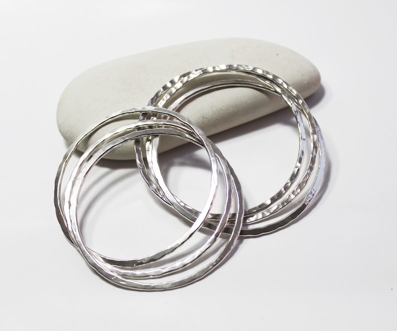 Trio Bangles Gold Handmade Bangle Rustic Bangle Stacking Bangle ...