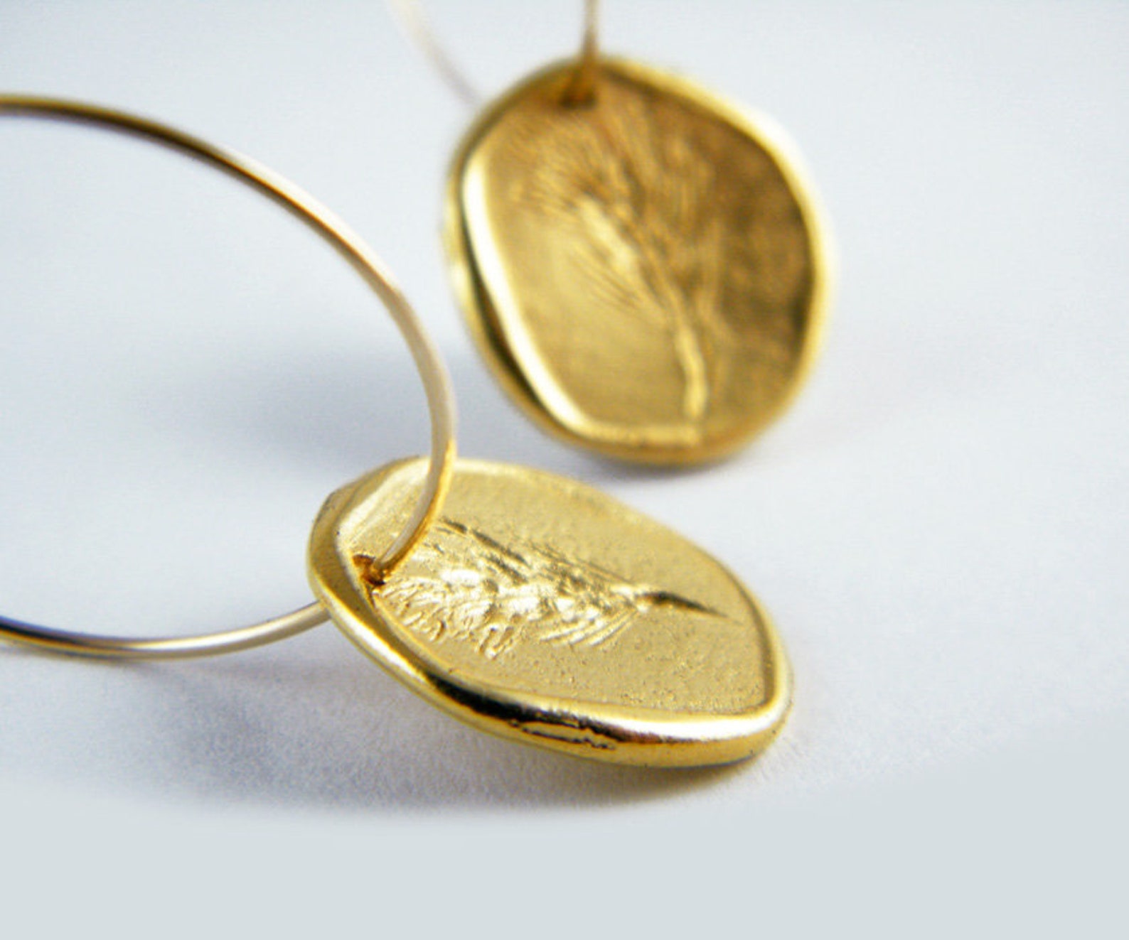 Gold Coin Earrings Hoop Earrings Gold Filled Earrings - Etsy