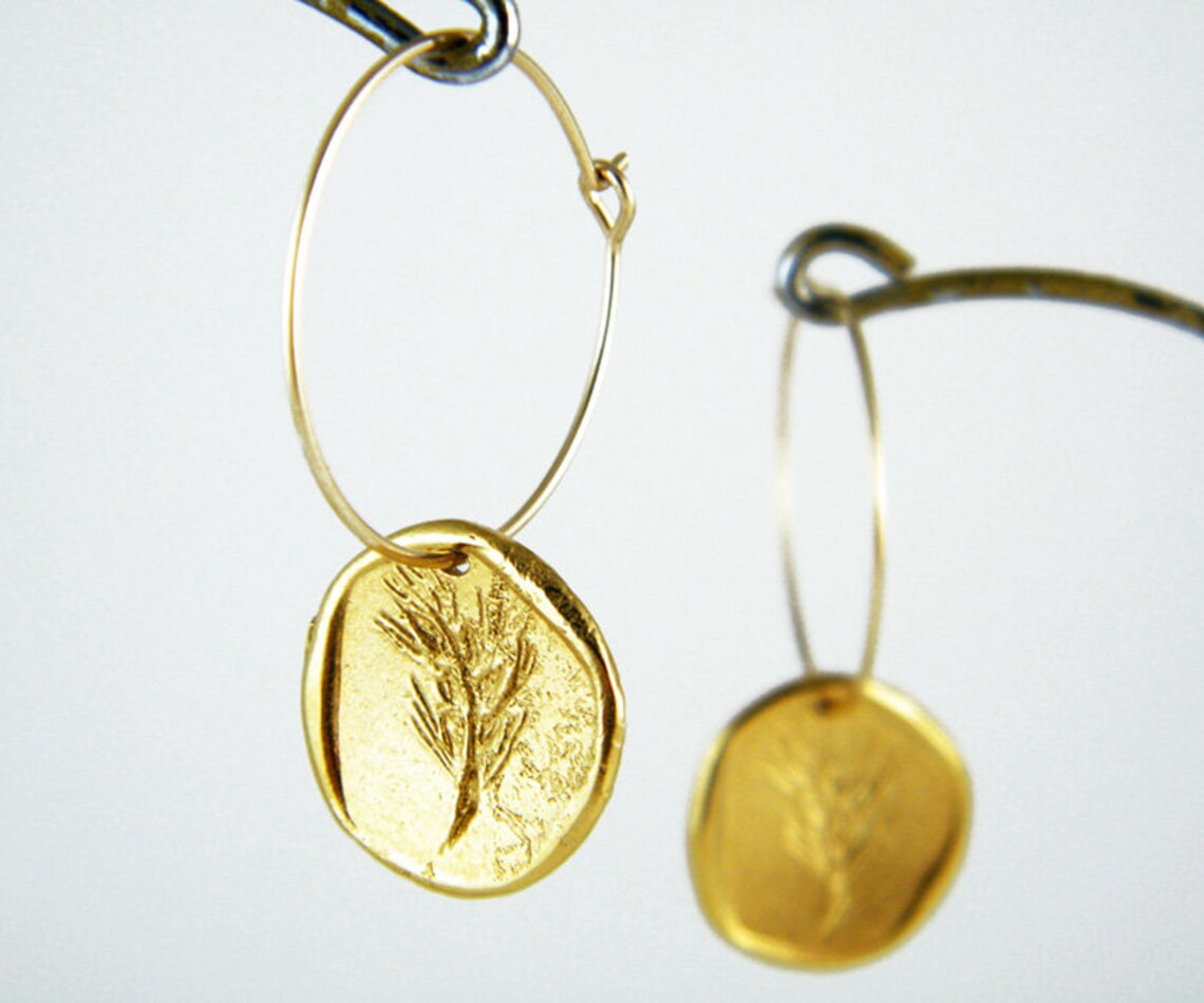 Gold Coin Earrings Hoop Earrings Gold Filled Earrings - Etsy