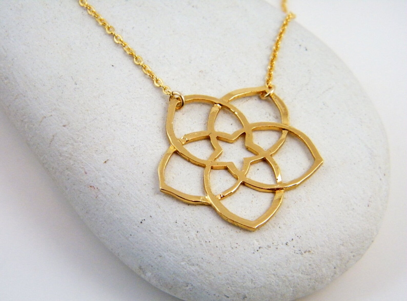 Gold Star Necklace Gold Flower Pendant Mandala Necklace - Etsy