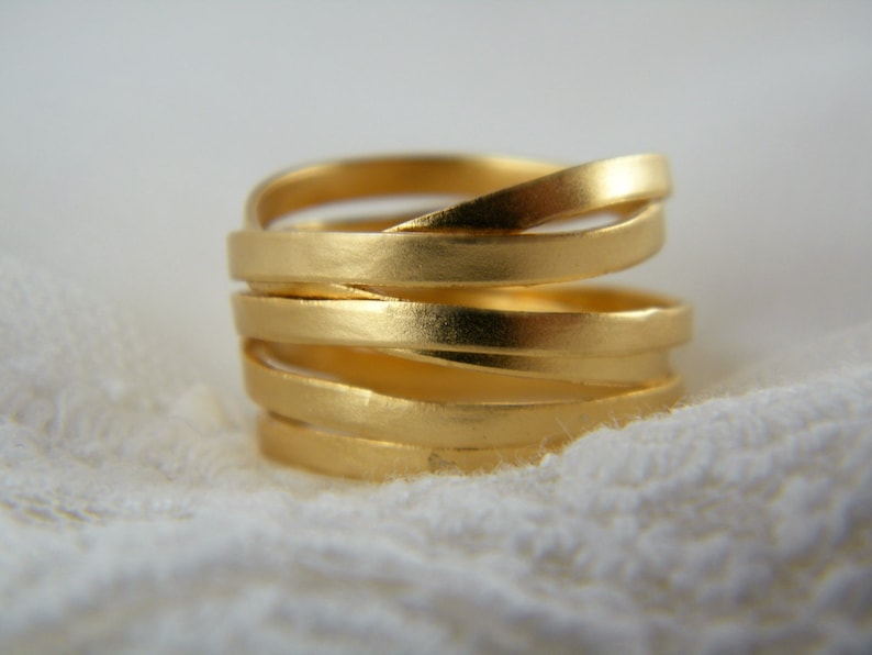Wrapped Ring Gold Handmade Ring Alternative Wedding Ring - Etsy