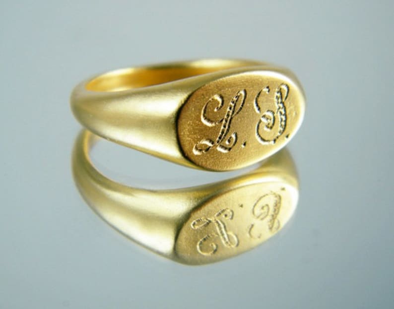 Monogram Signet Ring Gold Signet Ring Personalized Ring - Etsy