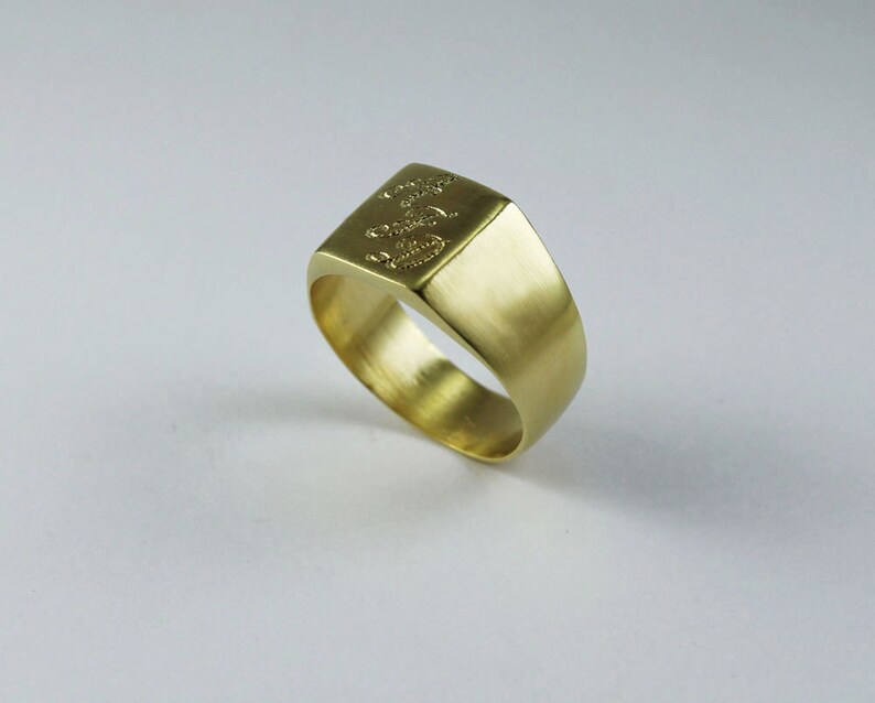 Mens Signet Ring Square Signet Ring Personalized Signet Ring | Etsy