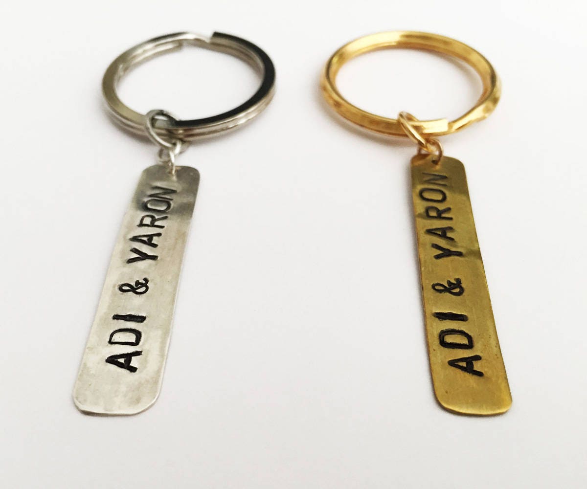 Metal Custom Keychain Personalised Gift Handstamped Personalized ...