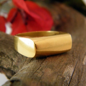 Gold Signet Ring Rectangle Ring - Etsy