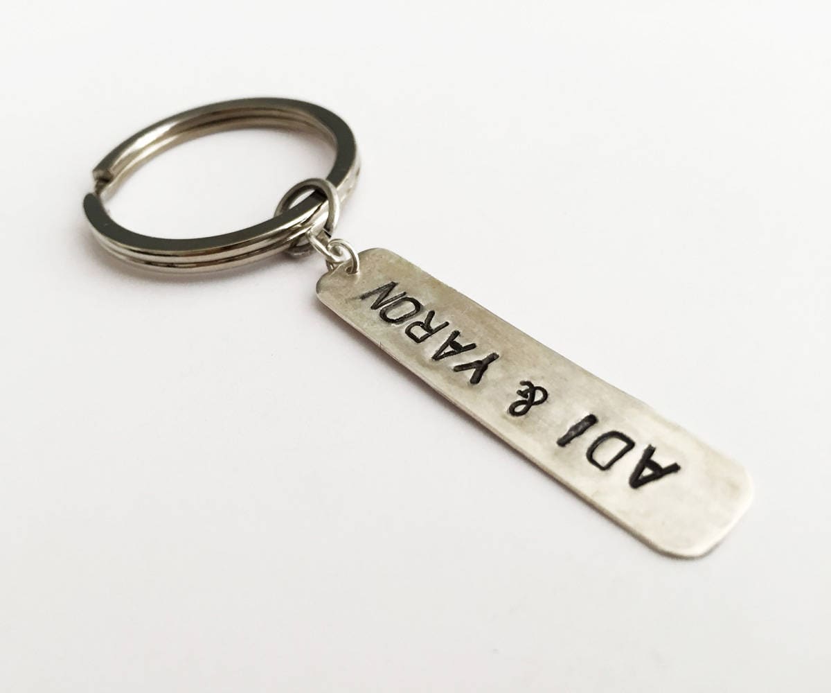 Metal Custom Keychain Personalised Gift Handstamped Personalized ...