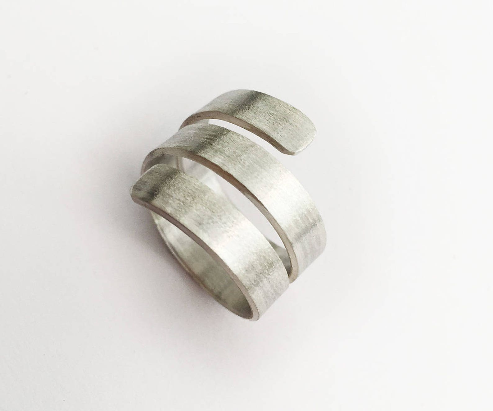 Wrap Ring Silver Bypass Ring Silver Statement Modern Silver - Etsy