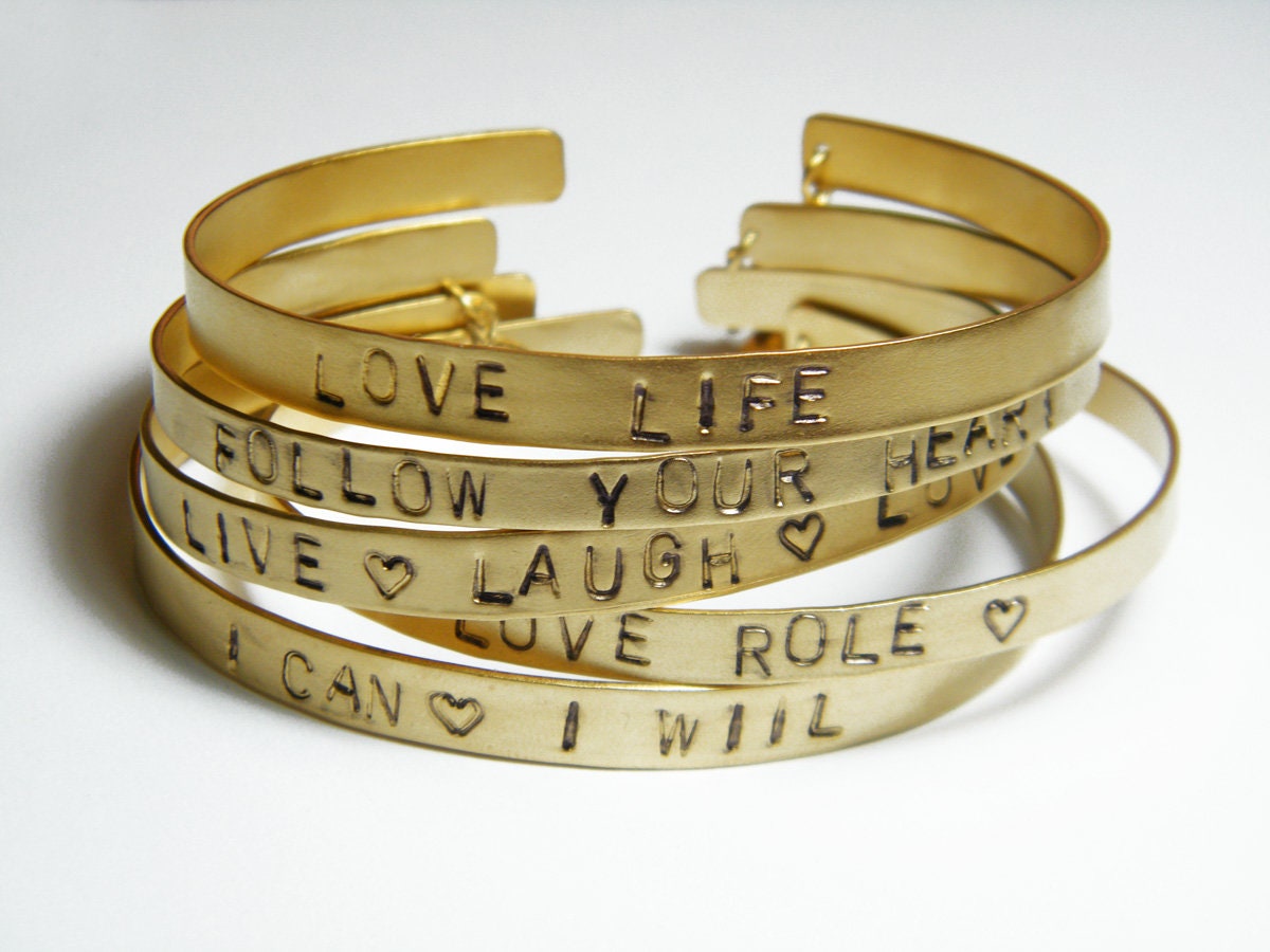 Inspiration quote bracelet Personalized bracelet Custom quote | Etsy