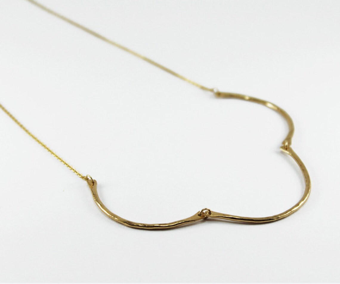 Gold Curved Bar Necklace Elegant Necklace Unique Gold - Etsy