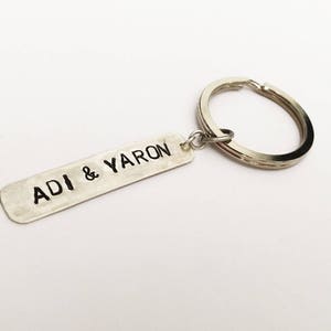 Custom Personalised Keychain Silver Brass Metal Keychain - Etsy