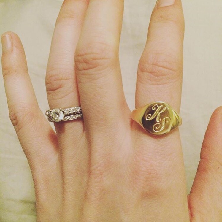 Monogram Signet Ring Gold Signet Ring Personalized Ring | Etsy