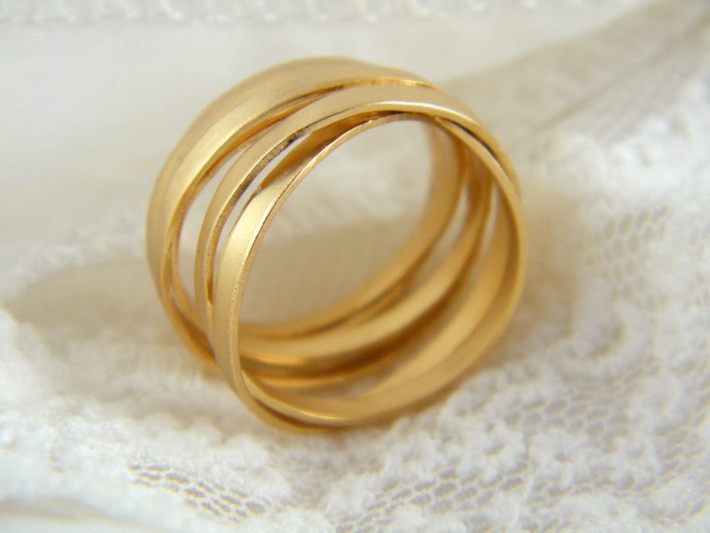 Wrapped Ring Gold Handmade Ring Alternative Wedding Ring - Etsy