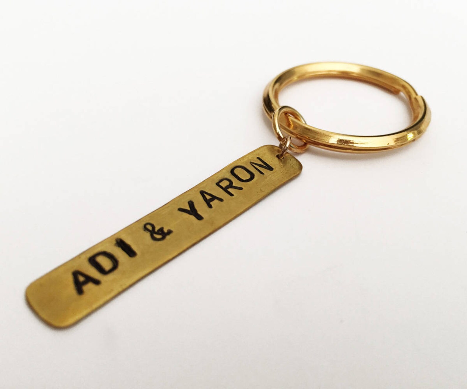 Custom Personalised Keychain Silver Brass Metal Keychain | Etsy