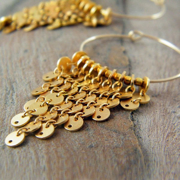 Gold Fringe Earrings - Etsy