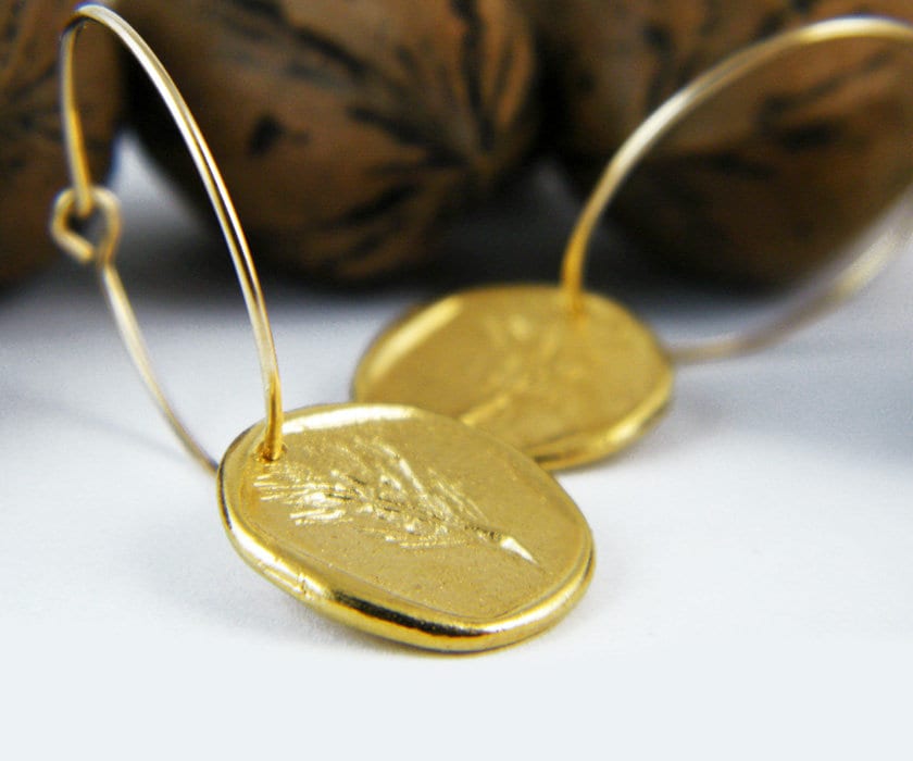 Gold Coin Earrings Hoop Earrings Gold Filled Earrings - Etsy