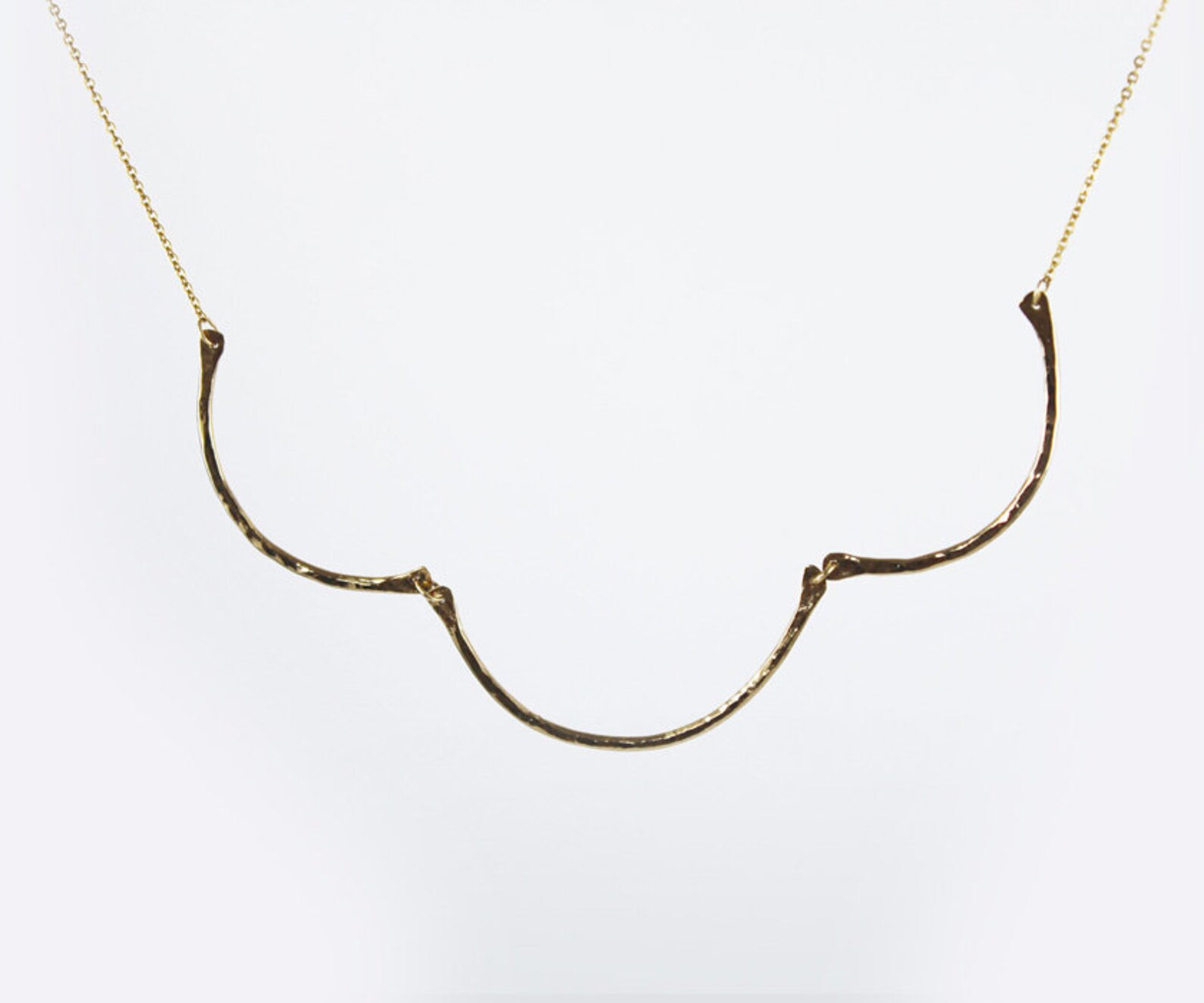 Gold Curved Bar Necklace Elegant Necklace Unique Gold - Etsy
