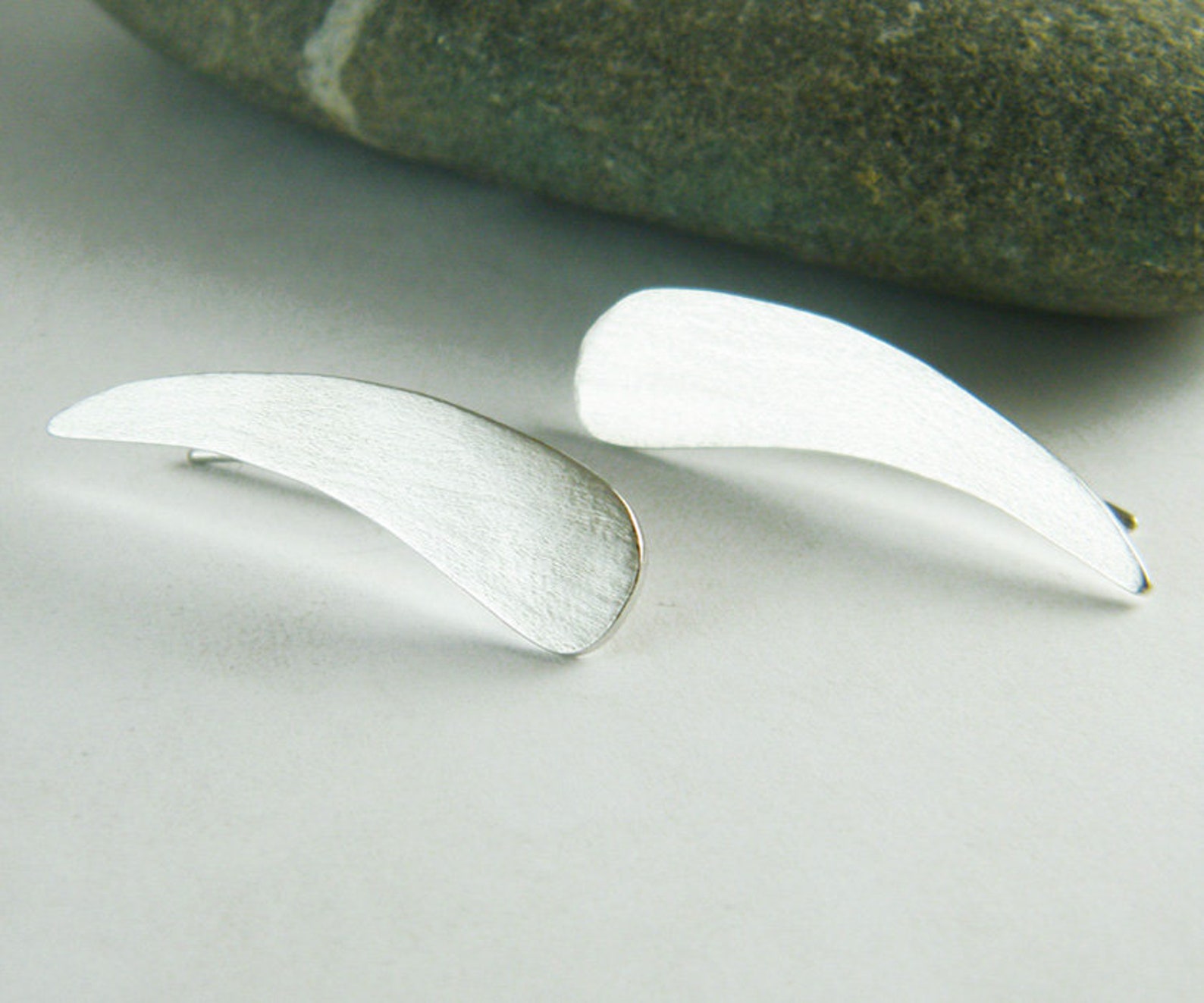 Ear Pin Earring Silver Ear Cuff Ear Climber Flat Earring - Etsy