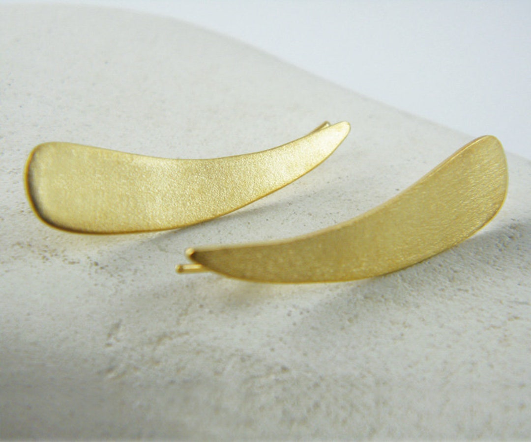 Ear Pin Gold Earrings Flat Earrings Ear Cuff Ear Climber - Etsy
