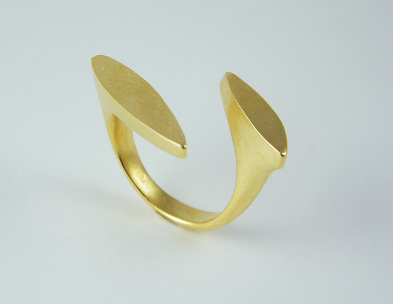Modern Gold Ring Split Ring Statement Minimalistic Ring Gold - Etsy
