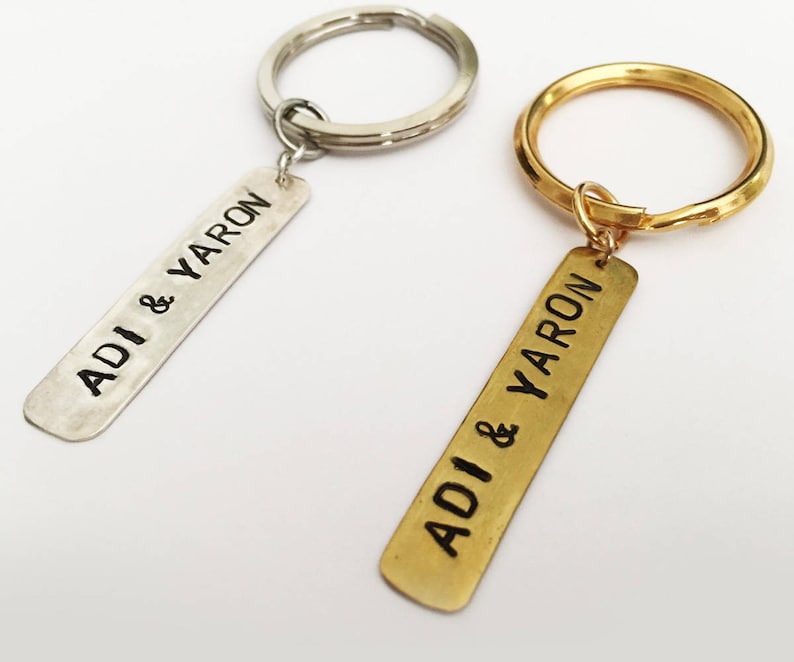 Metal Custom Keychain Personalised Gift Handstamped Personalized ...