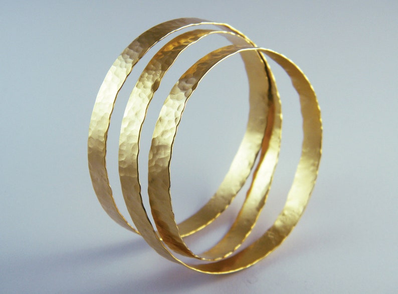 Chunky Gold Bracelet Hammered Statement Bangle Wide Bangle - Etsy